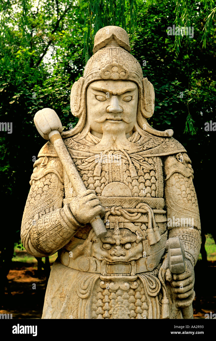 Stone statue of a Military Mandarin along Spirit Way at Ming Tombs ...