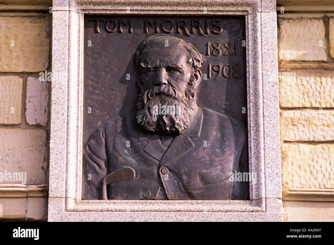Tom Morris, tablet on wall, St. Andrews, R and A Club House, Royal and ...
