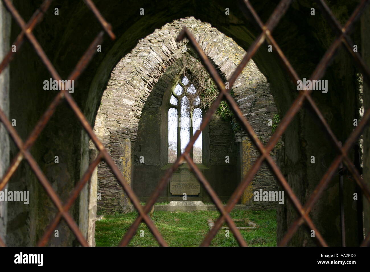 rusty metal trellis at the church in Aghinagh Stock Photo - Alamy