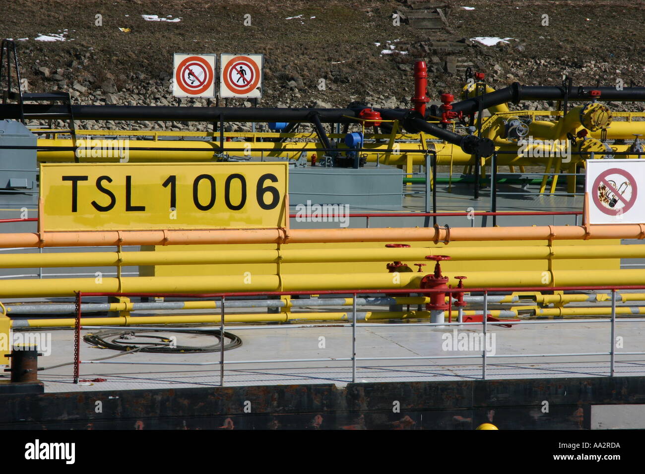 pipes on a tank ship Stock Photo - Alamy