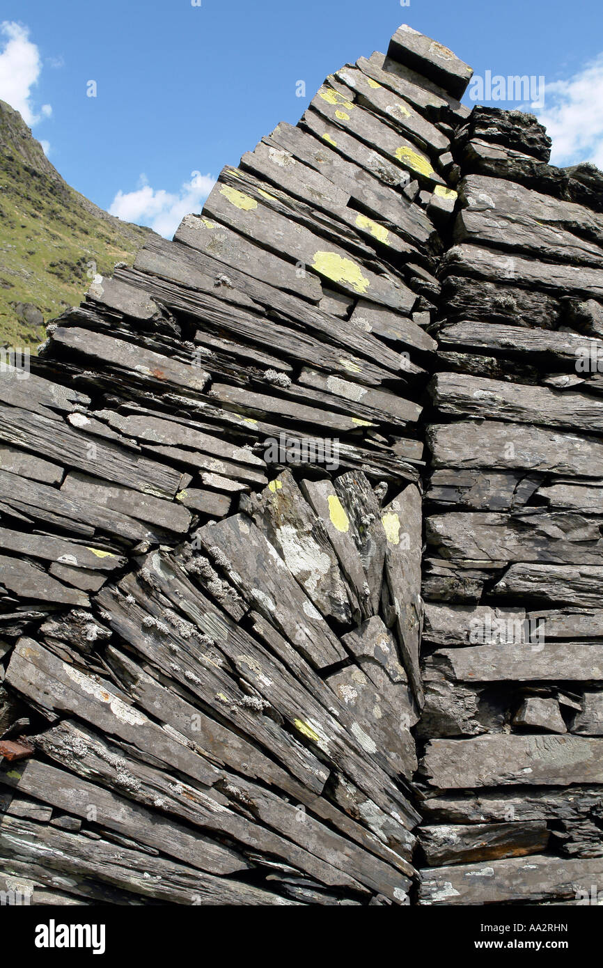 slate patterns - cwmorthin Stock Photo - Alamy