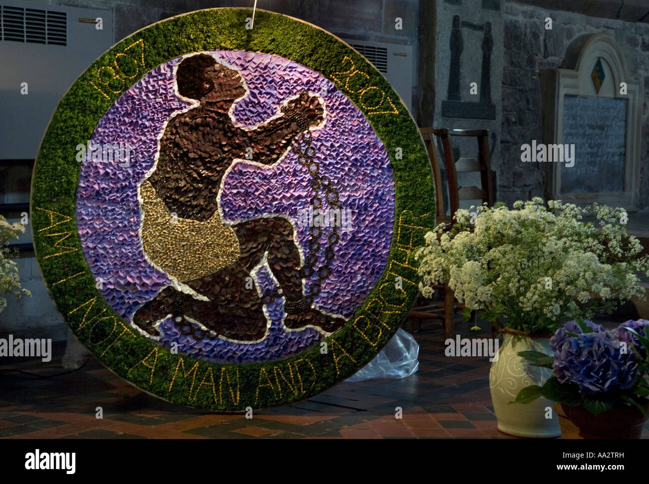 well dressing in wirksworth church Stock Photo - Alamy