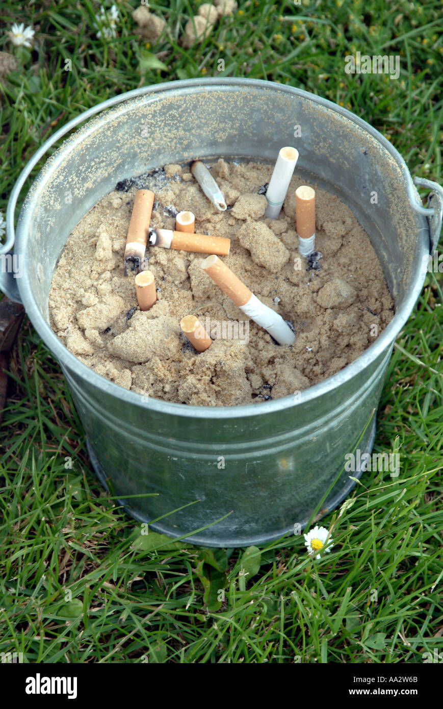 cigarette stubs in a sand bucket Stock Photo - Alamy