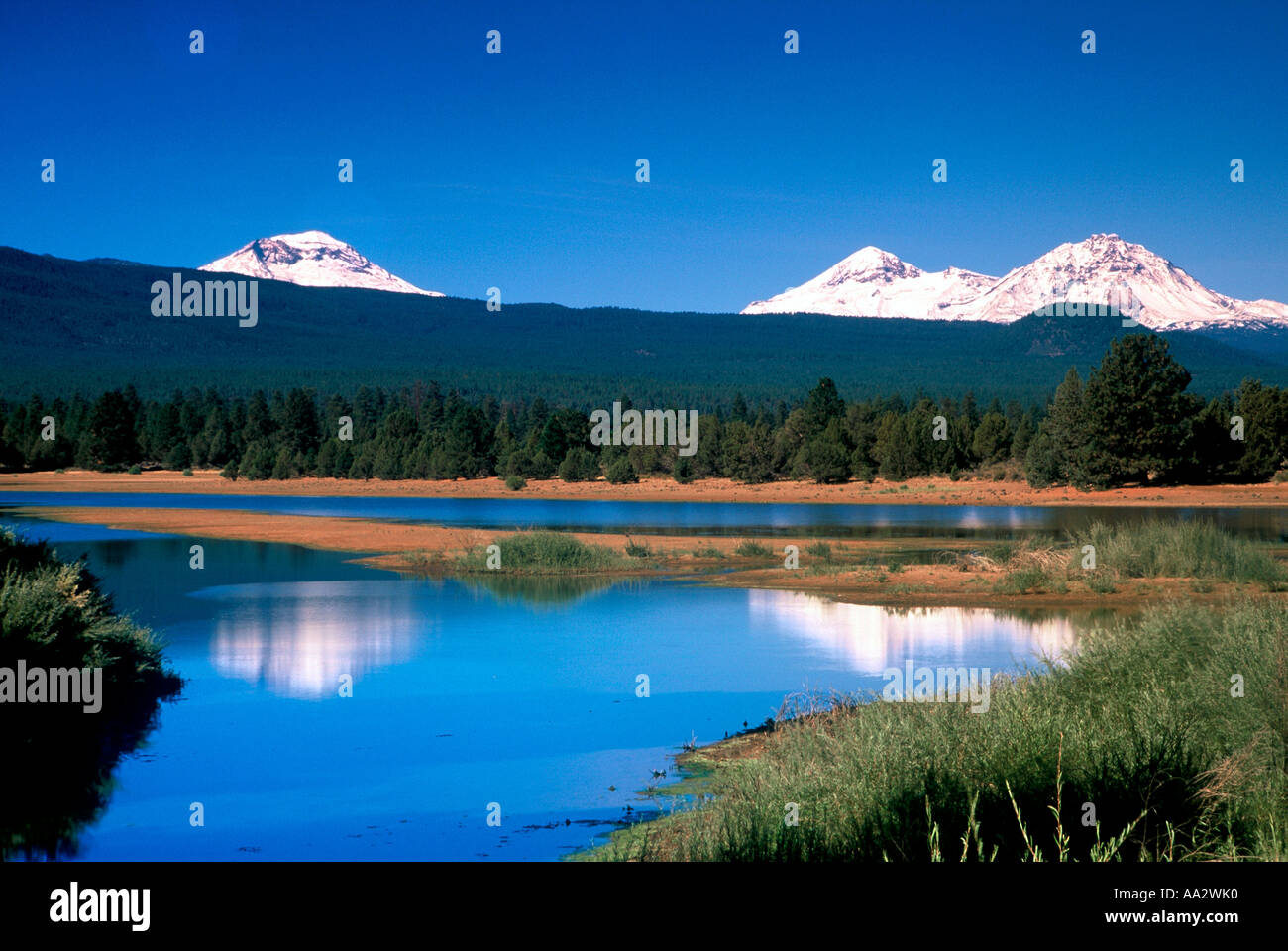 The Three Sisters Mountains near Bend Oregon Stock Photo - Alamy