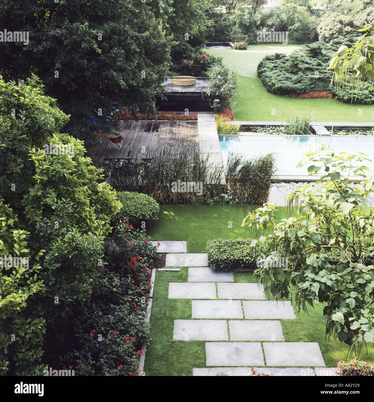 Aerial view of Backgarden Stock Photo - Alamy