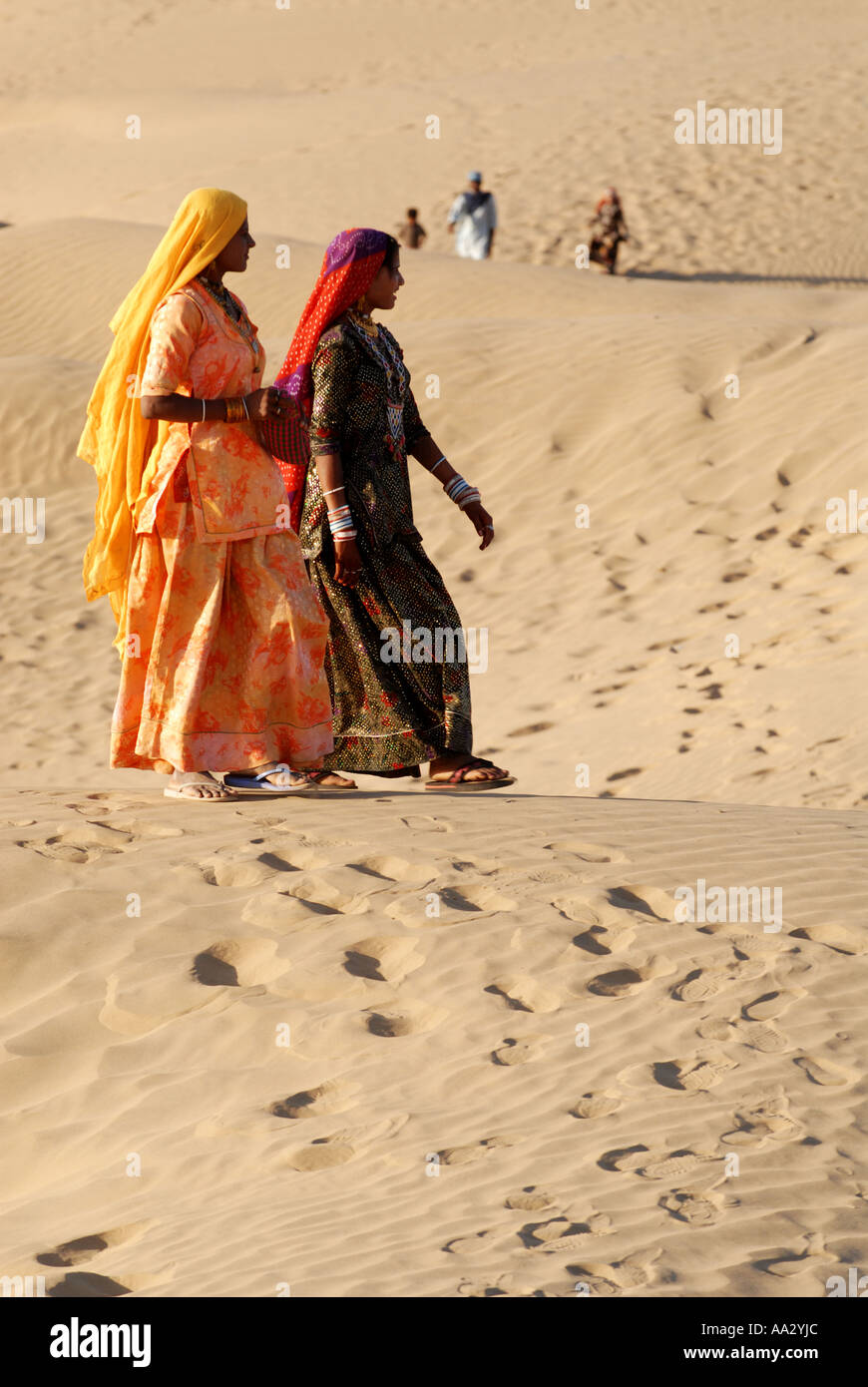 Sand dunes of Sam in the desert near Jaisalmer Rajasthan India Stock ...
