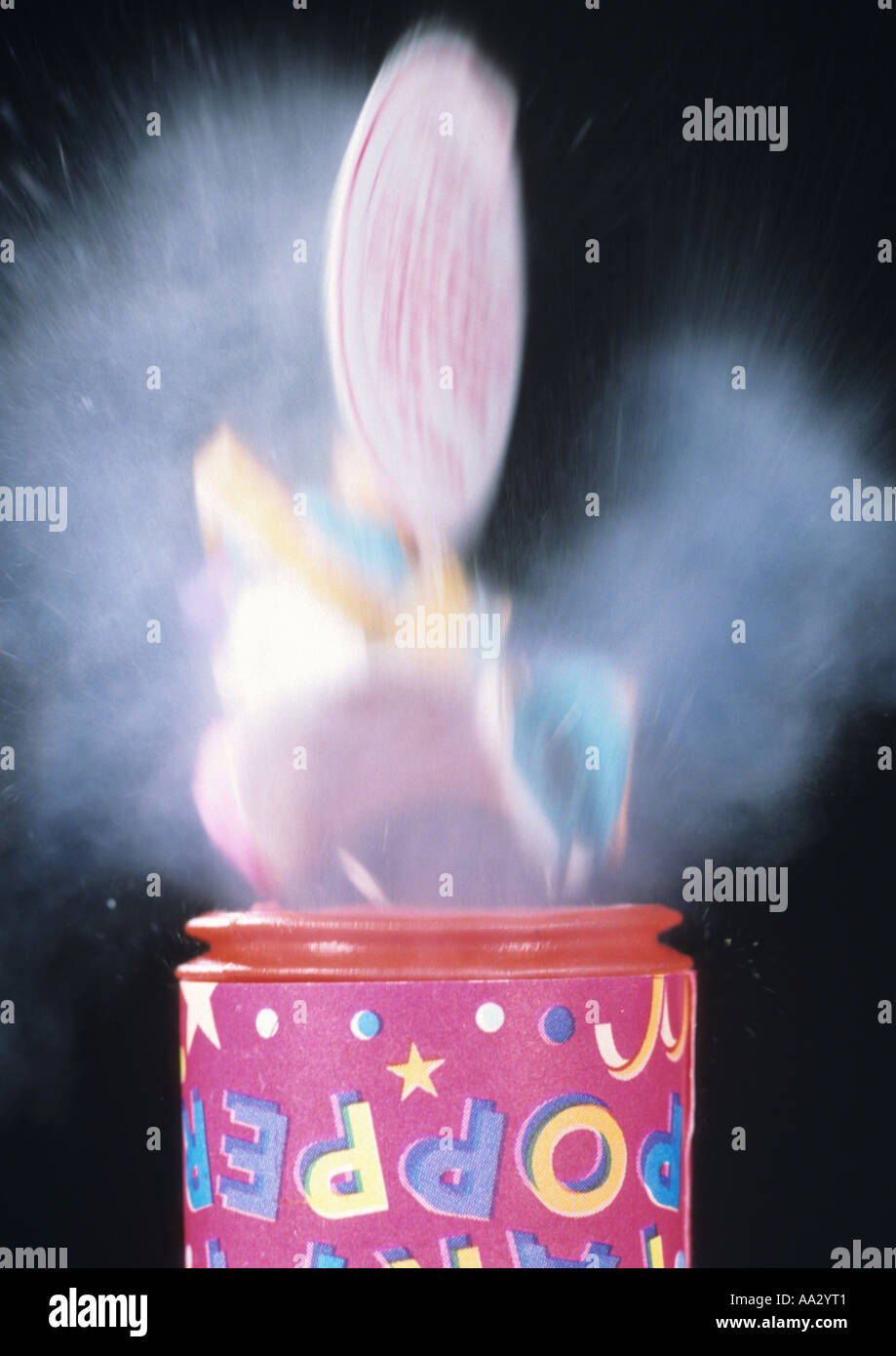 A Party Popper Exploding photographed using high speed flash technique ...