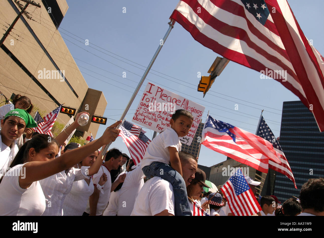 Immigration rally, Dallas, Texas, USA 2006 Stock Photo - Alamy