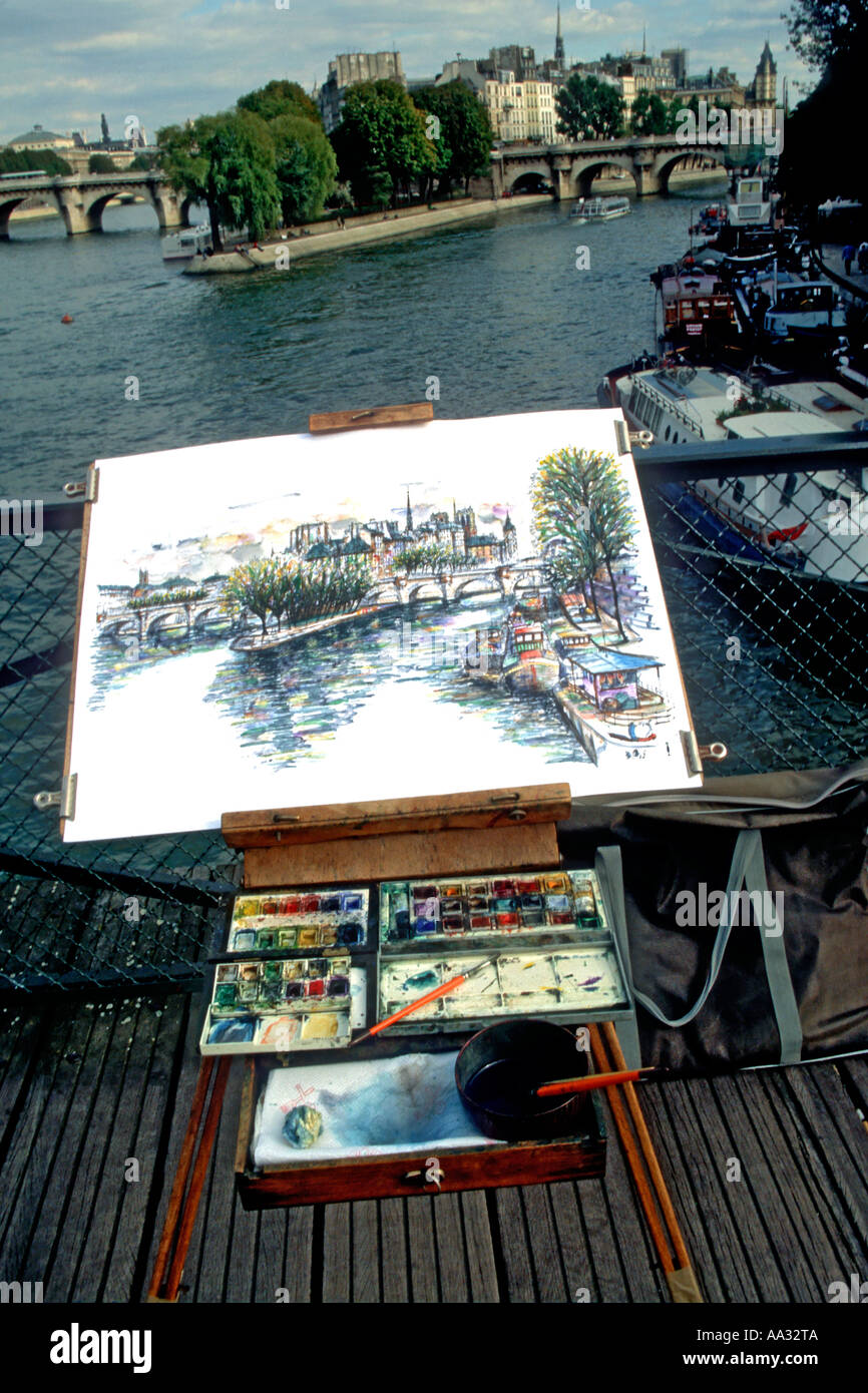 River painting paris seine hi-res stock photography and images - Alamy