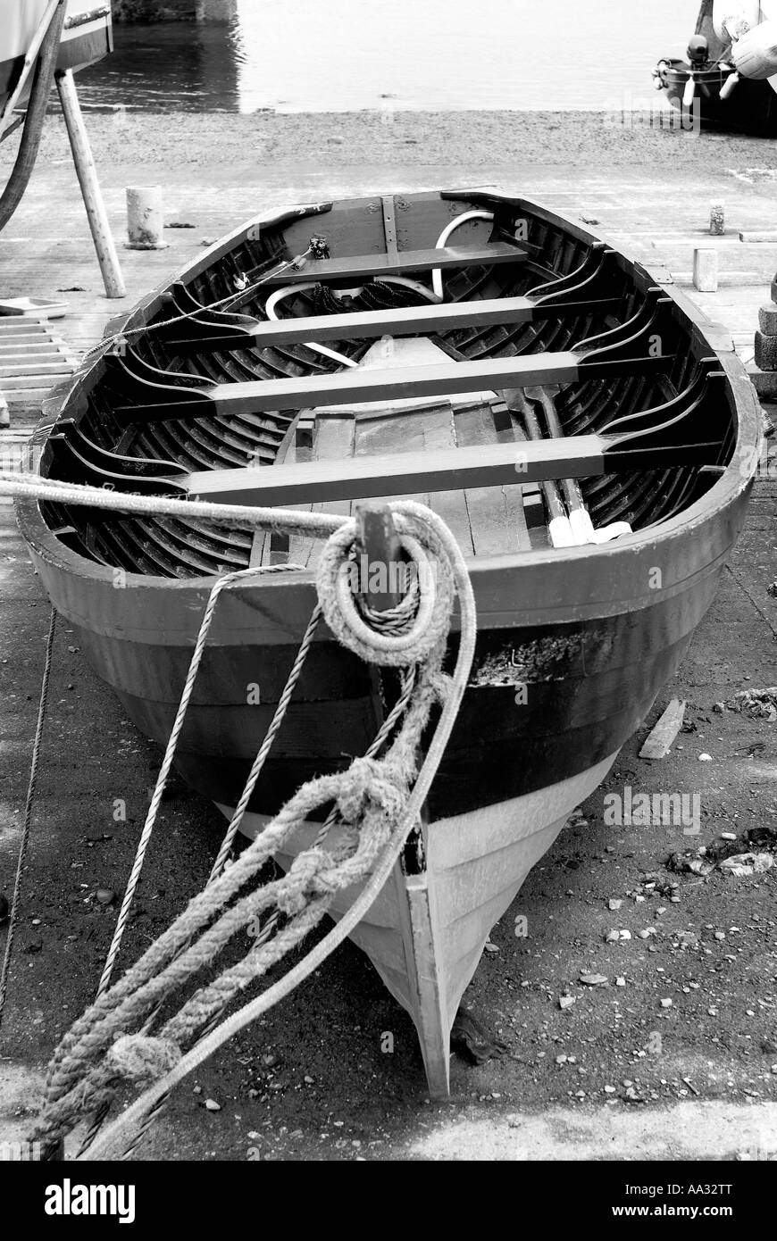 Traditional irish rowing boat Black and White Stock Photos & Images - Alamy