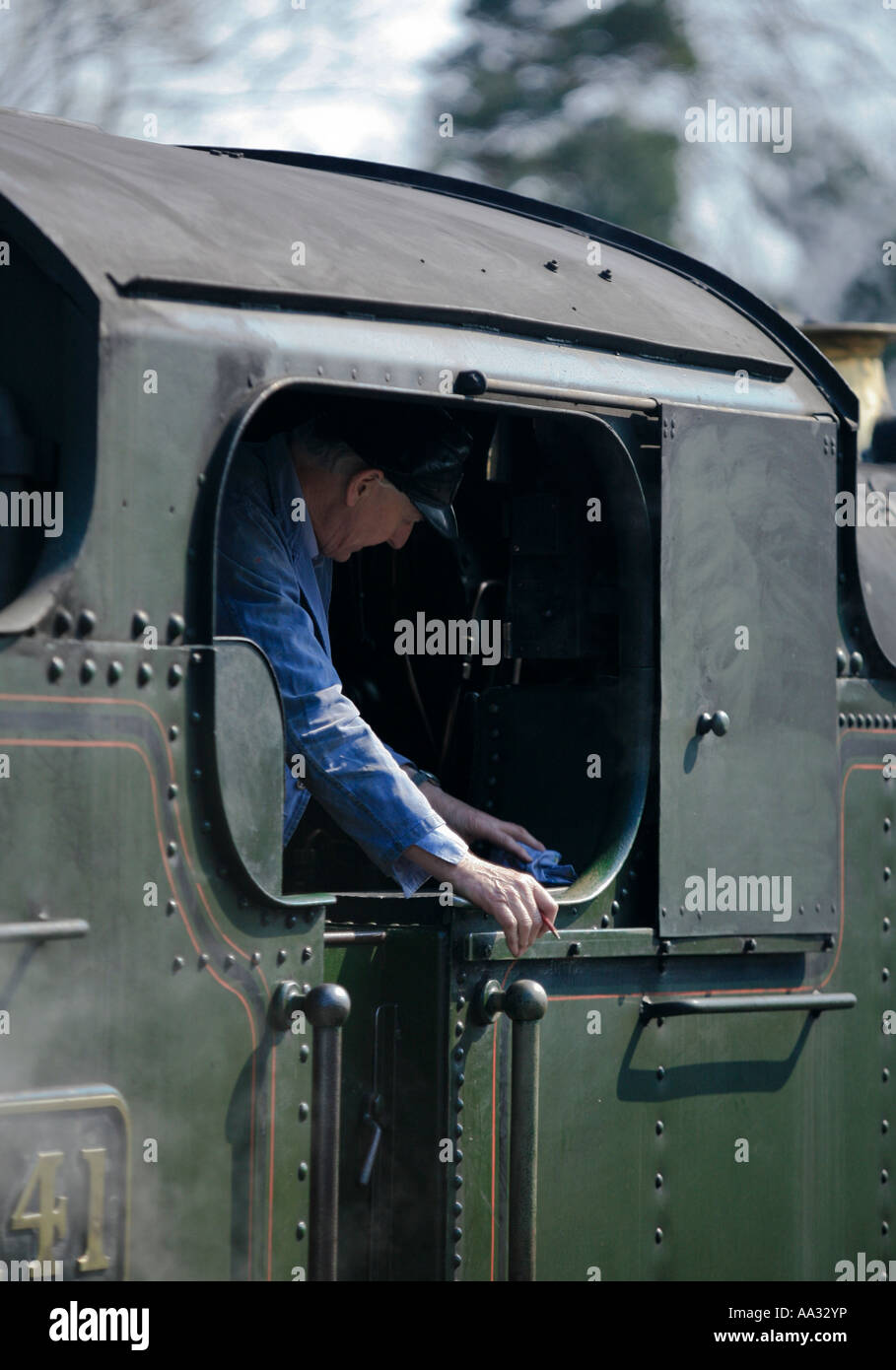 Steam Engine Driver Waiting For the Flag to Start the Journey Ex GWR ...