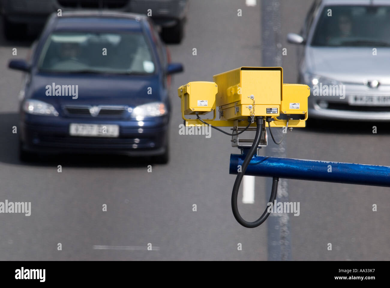 Average speed cameras on the M1 Stock Photo - Alamy