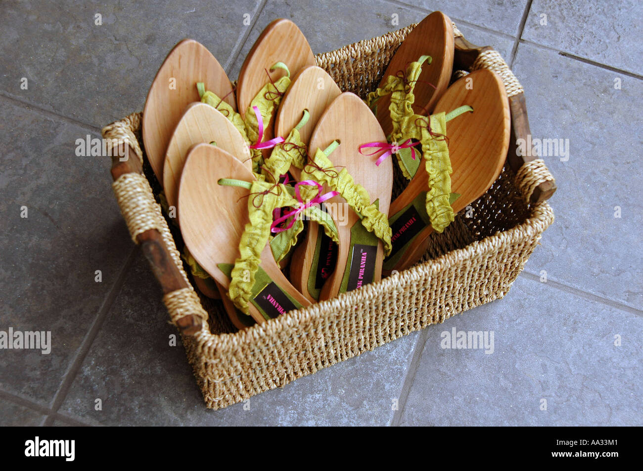Steps-ins in the basket on the floor Stock Photo - Alamy