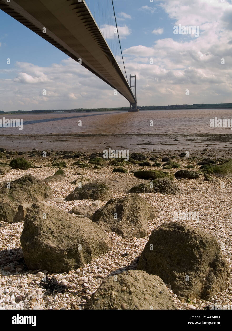 View of the Humber Bridge from Hessle Foreshore Stock Photo - Alamy