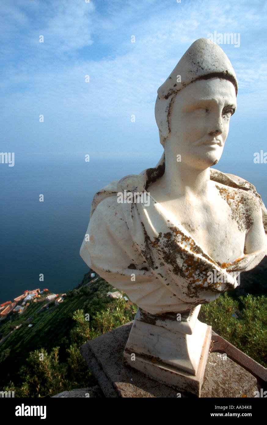 Italy Campania Amalfi Ravello a statue in Villa Cimbrone Garden Stock ...