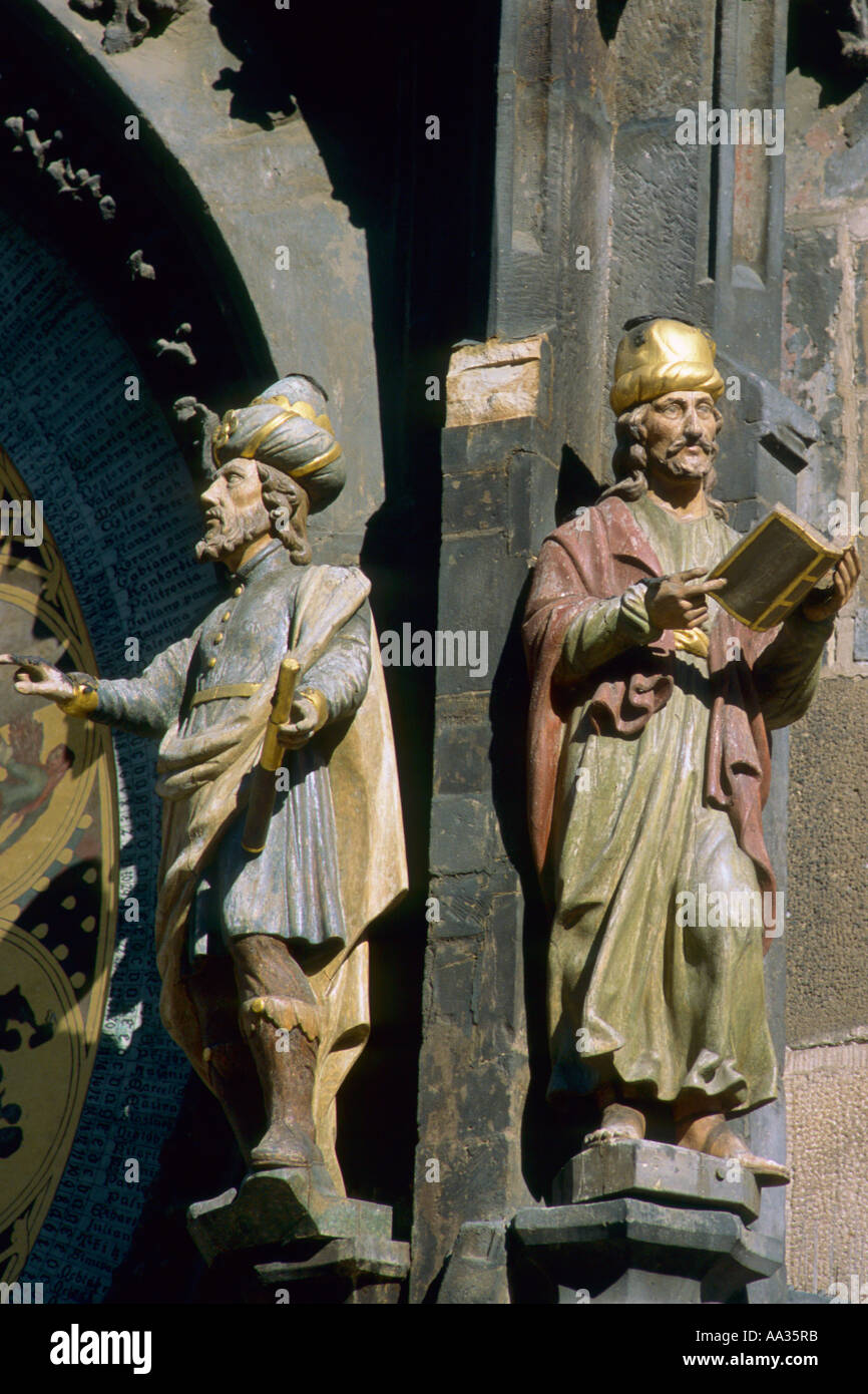 Prague astronomical clock detail figures hi-res stock photography and ...