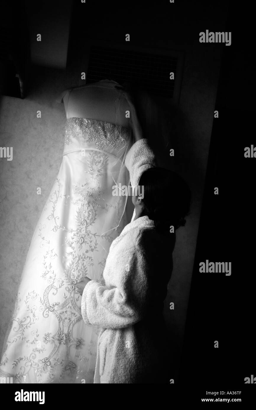 Bride at the window Black and White Stock Photos & Images - Alamy