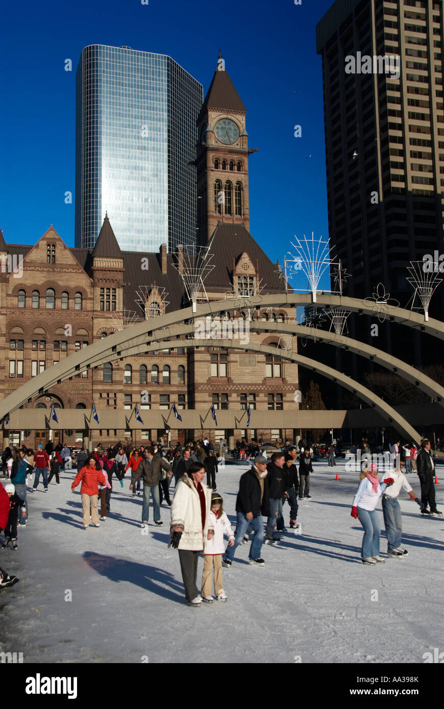 Ice Rink At The New City Hall Toronto Canada Stock Photo - Alamy