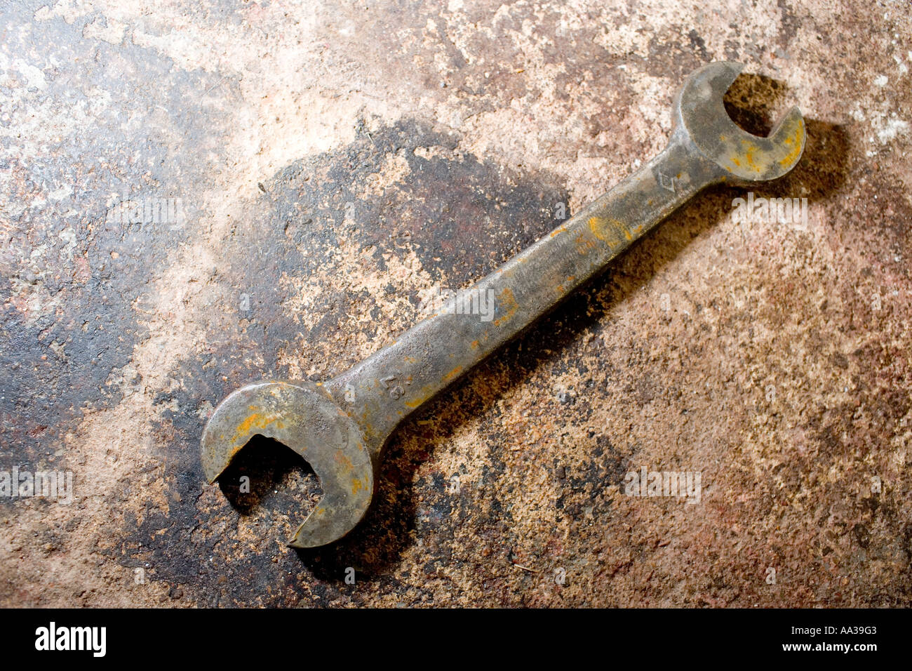 Large wrench tools and work concept Stock Photo - Alamy