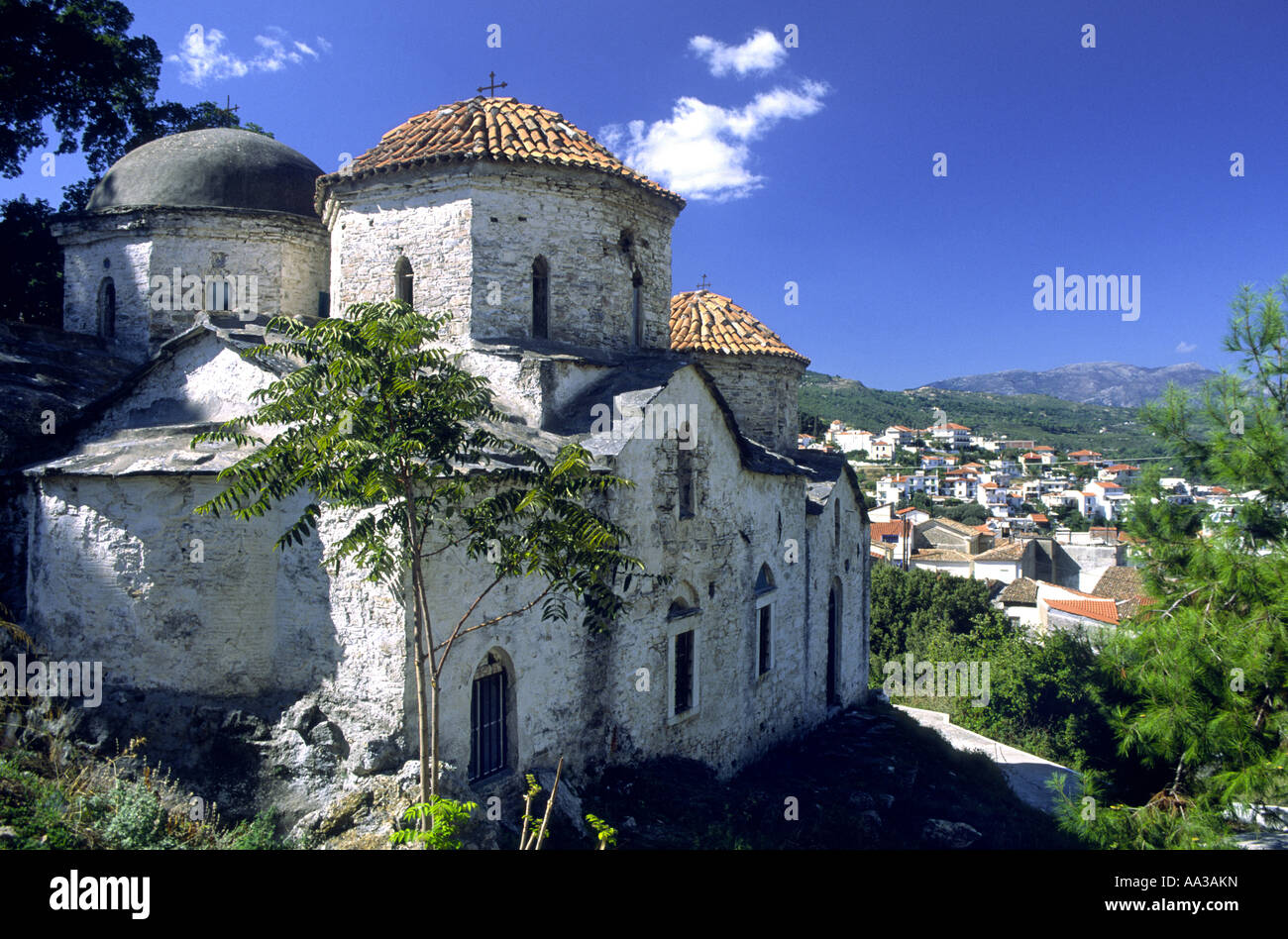 Church in Samos, Dodecanese Greece Stock Photo - Alamy