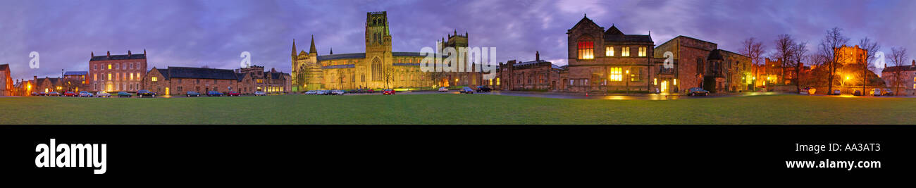 Palace Green panoramic Durham UK Stock Photo - Alamy