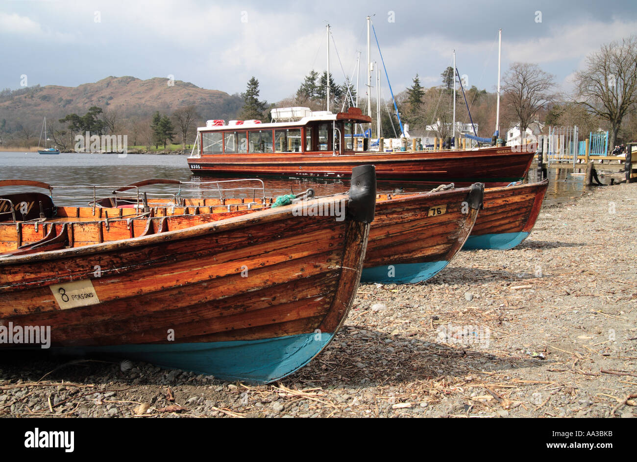 "Rowing boats", Waterhead, "Lake Windermere Stock Photo - Alamy