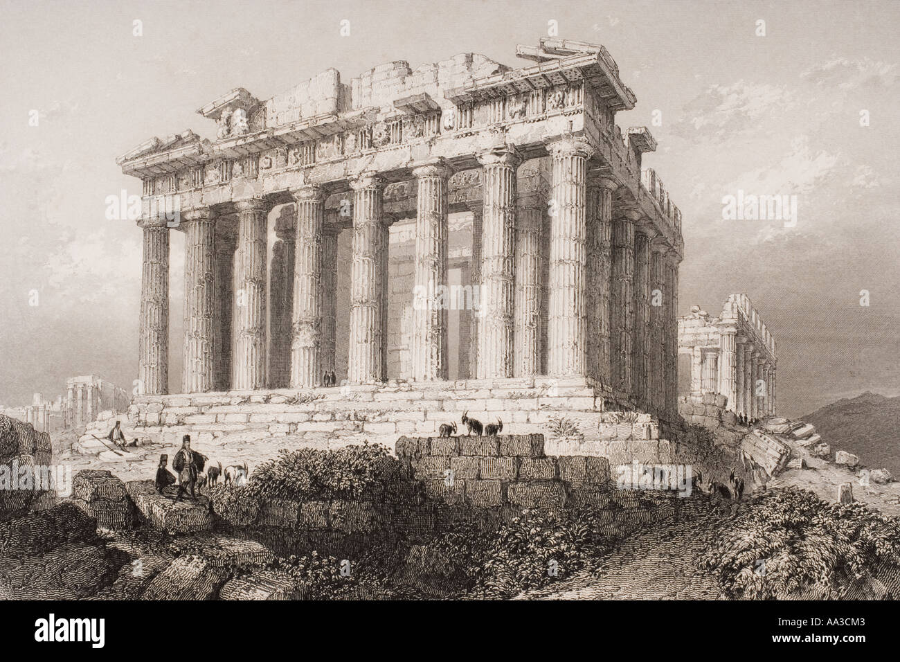 Athens illustration parthenon hi-res stock photography and images - Alamy