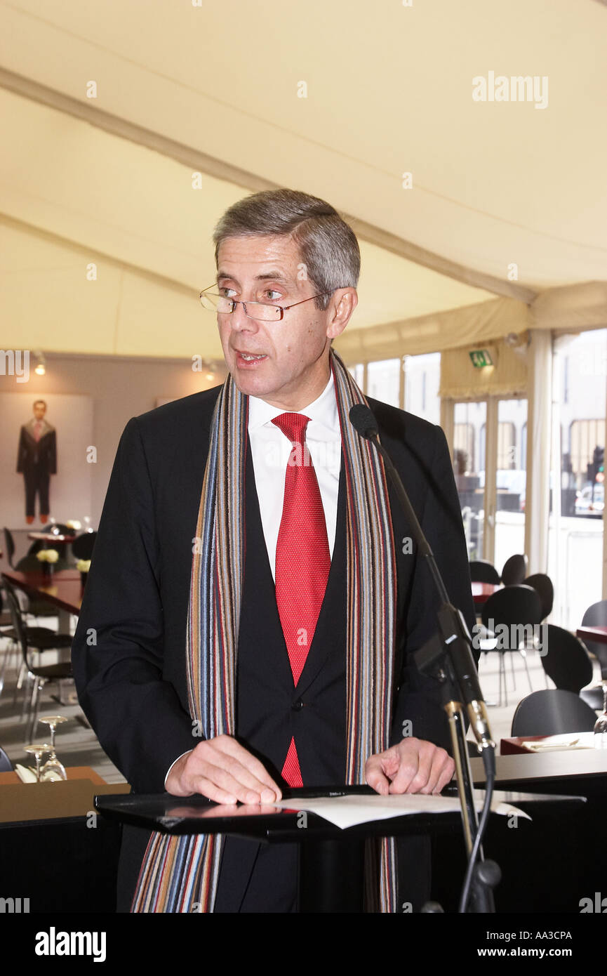 Stuart Rose Speaking at the launch of london Fashion Week Stock Photo ...