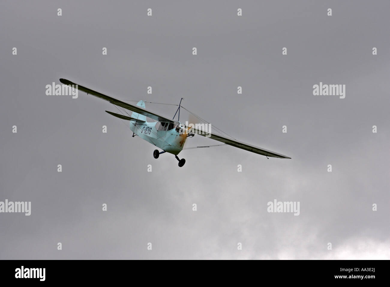 Aeronca 100 Jap G-AVES vintage high wing monoplane in flight at ...