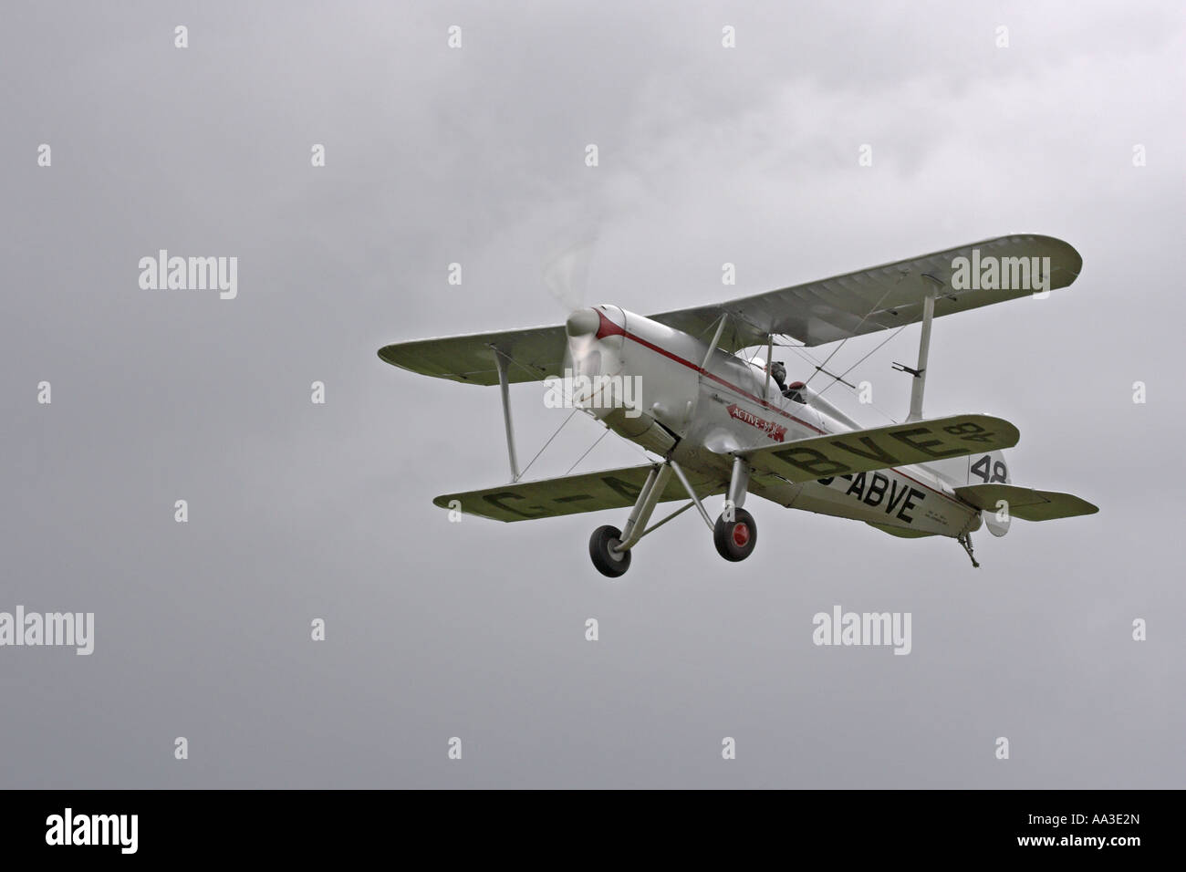 Arrow Active G-ABVE vintage biplane racer in flight at Breighton ...