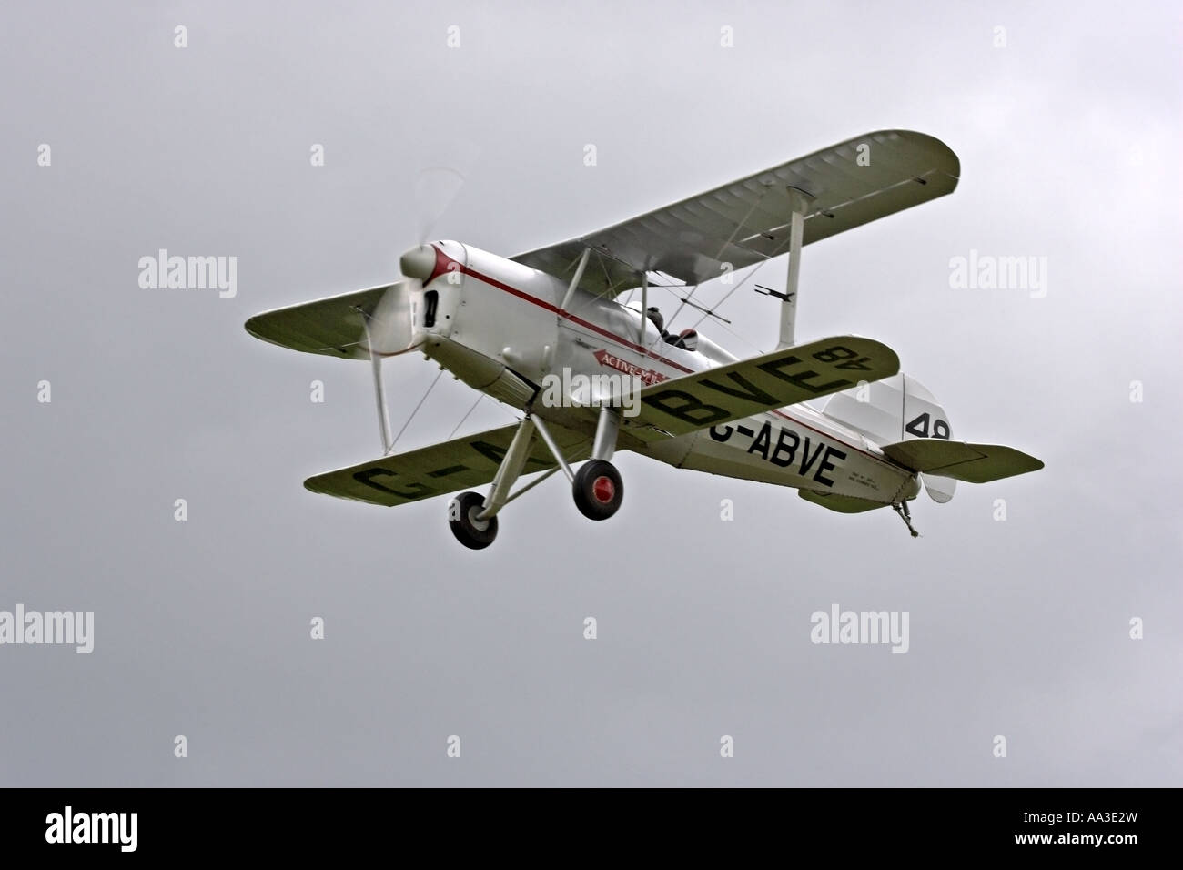 Arrow Active G-ABVE vintage biplane racer in flight at Breighton ...