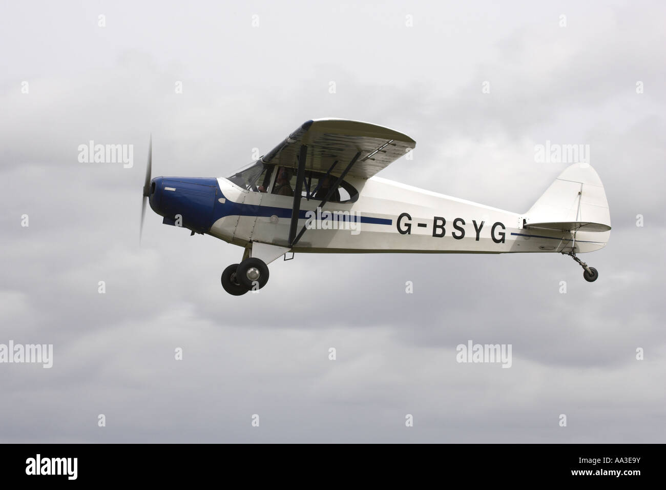 Piper PA-12 Super Cruiser G-BSYG in flight at Breighton Airfield, West ...