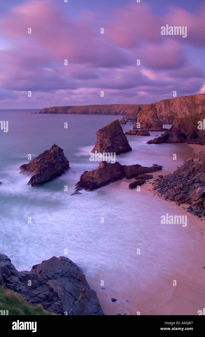 Bedruthan Steps Cornwall at sunset 2005 Stock Photo - Alamy