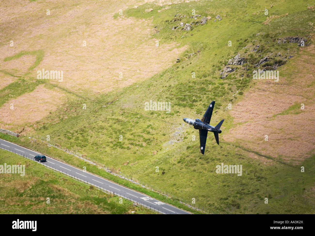 BAE Systems Hawk jet trainer following road Stock Photo - Alamy