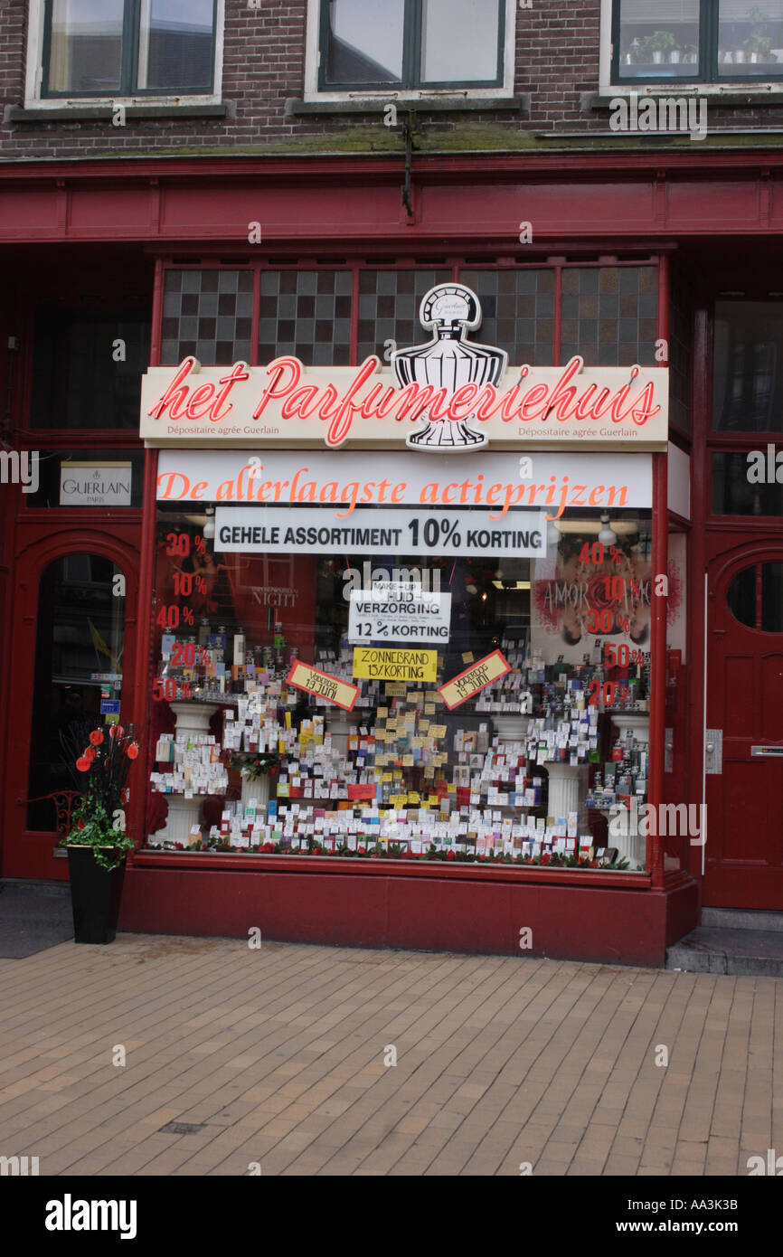 Perfume store in the dutch market town Groningen, The Netherlands Stock ...