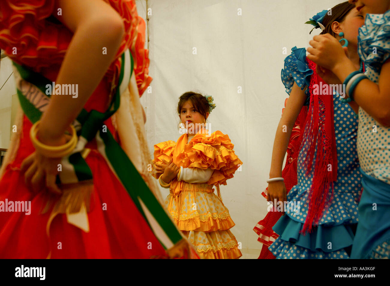 Flamenco girls in costume Stock Photo - Alamy