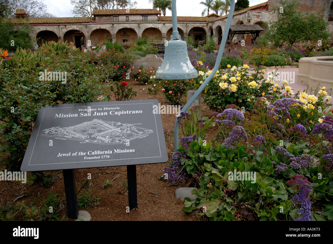 Map at entrance Mission San Juan Capistrano California Stock Photo - Alamy