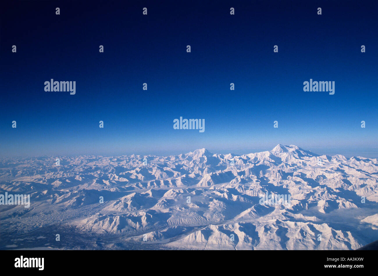 USA Alaska Denali National Park Aerial view of Alaska Range peaks and ...