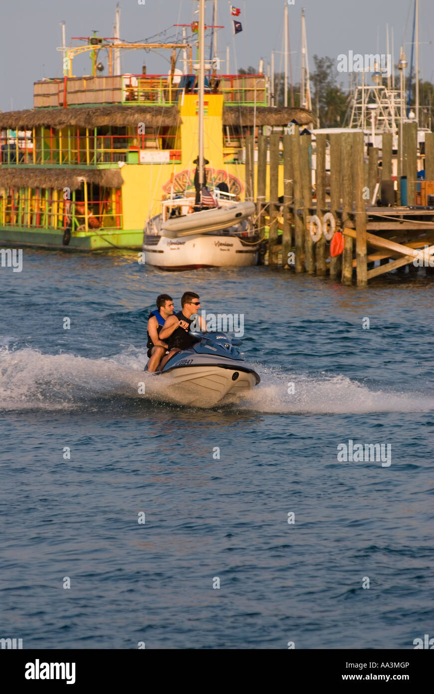 Jetski in Nassau Harbour, Nassau, Bahamas Stock Photo - Alamy