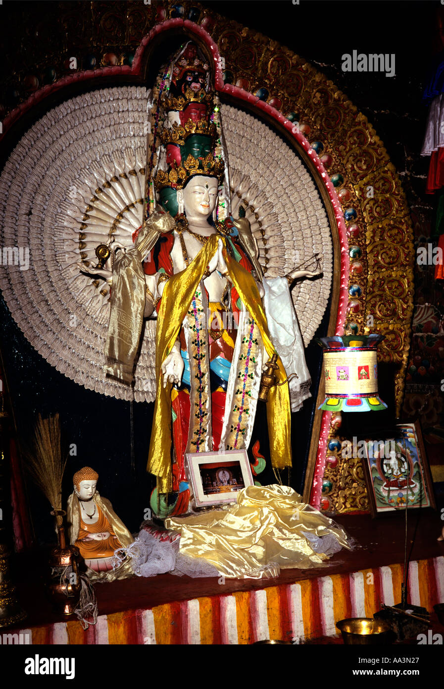 India Darjeeling devotional figure in Aloo Bari Buddhist Monastery ...