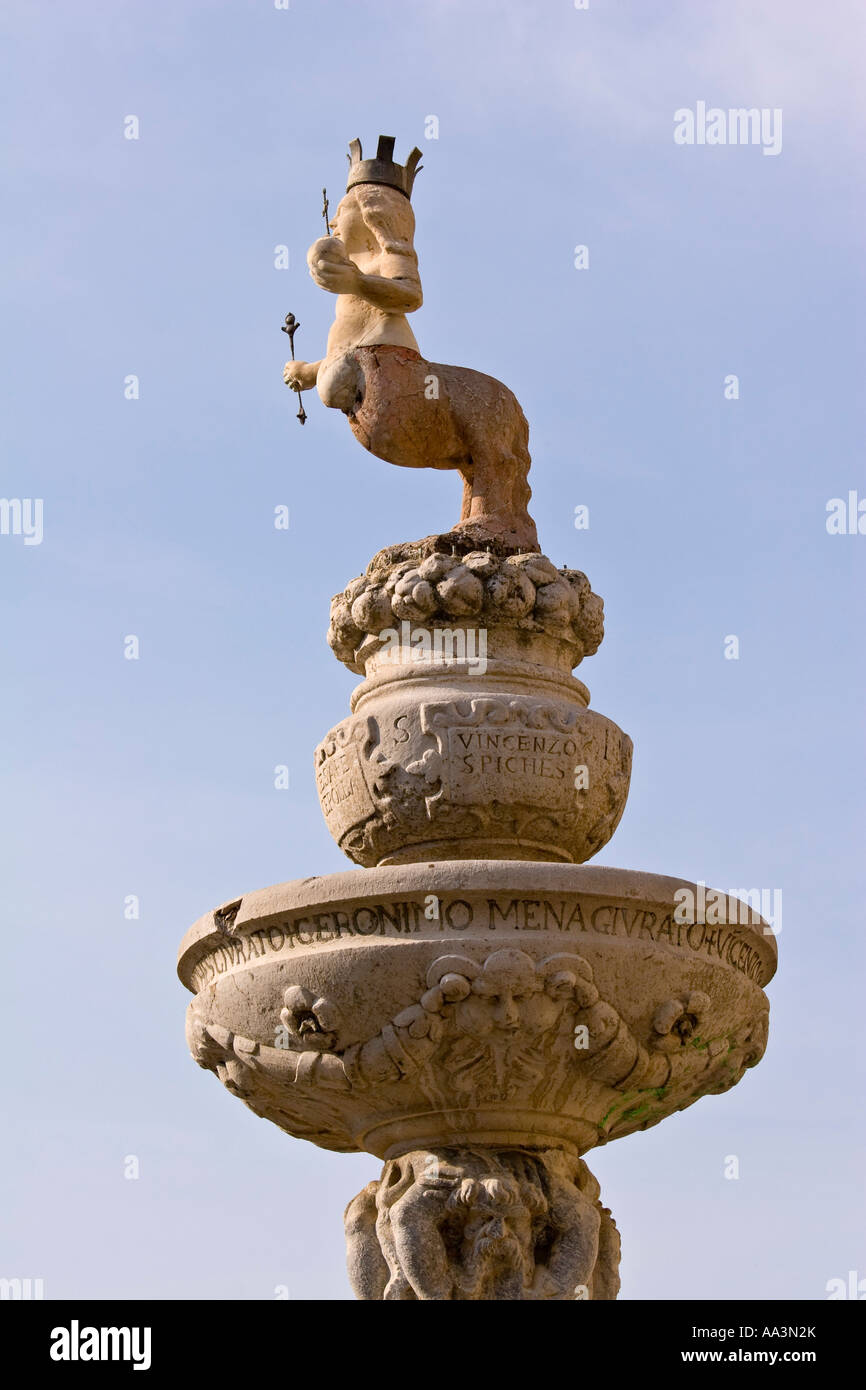 Centaur fountain at Piazza Duomo which is the emblem of the city of ...