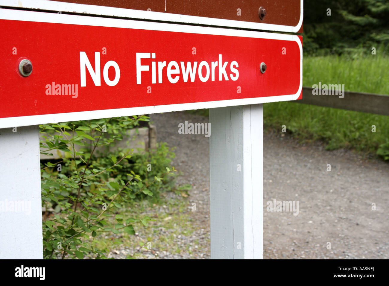 No Fireworks Sign, Dungenous Spit Washington USA Stock Photo - Alamy