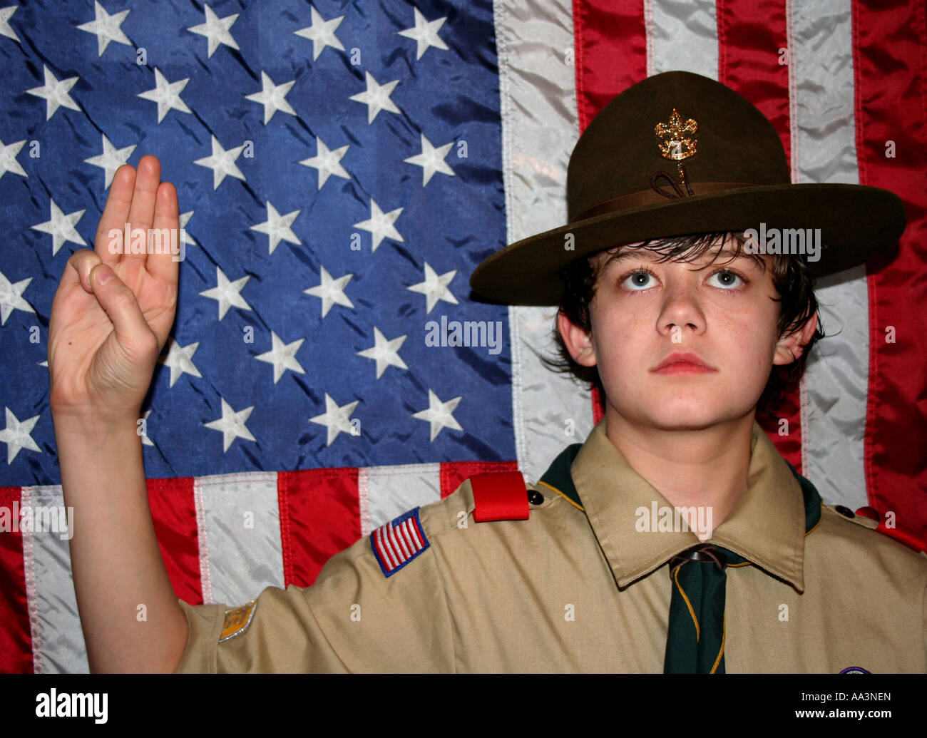 Boy scout salute uniform hi-res stock photography and images - Alamy