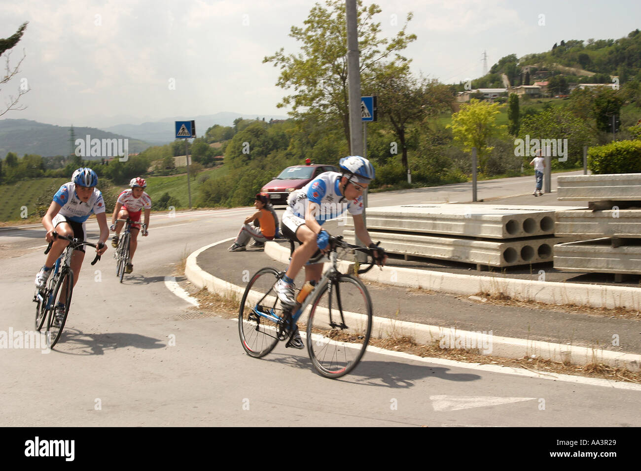 Cycle road race in Northern Italy Stock Photo - Alamy