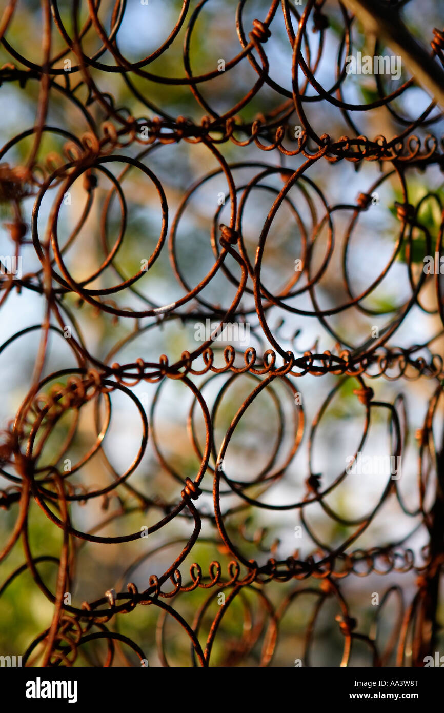old rusting bed springs left in hedgerow Belgrade Serbia Stock Photo ...