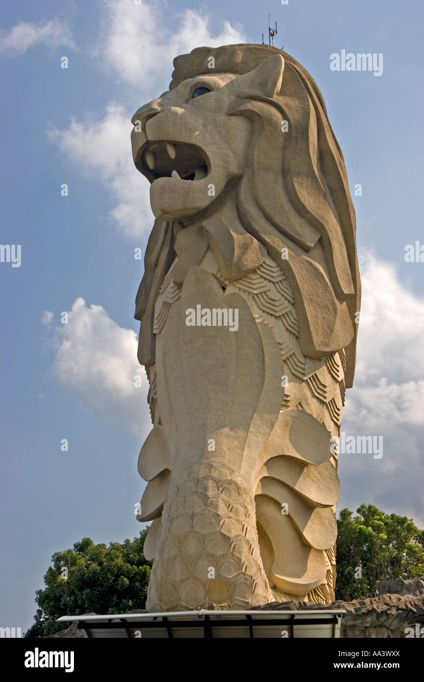 The Merlion on Sentosa Island, Singapore Stock Photo - Alamy