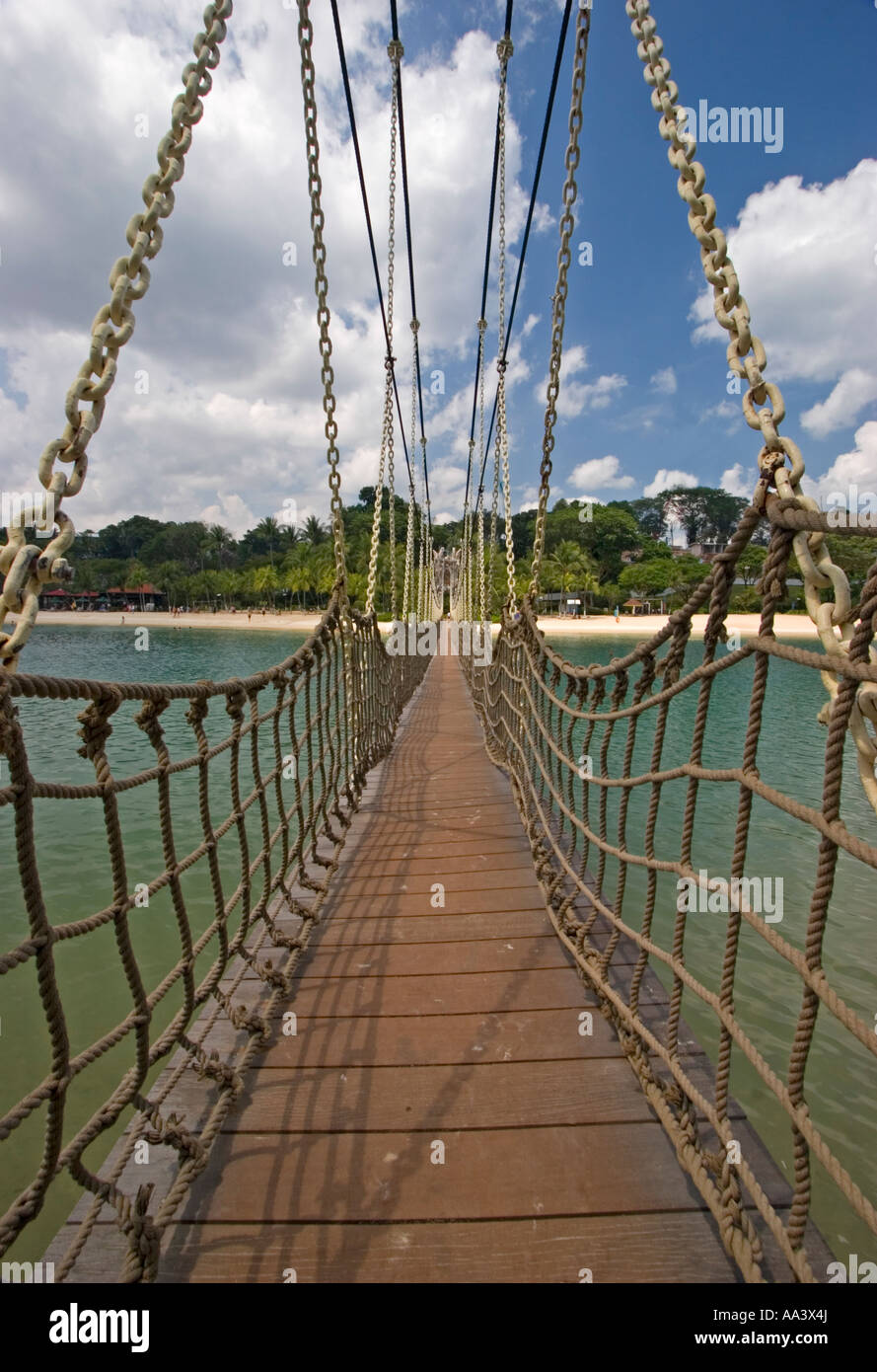 Bridge to Palawan Beach on Sentosa Is., Singapore Stock Photo - Alamy