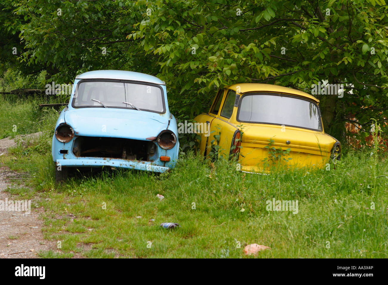 two old Trabant cars from Ex east Germany Belgrade Serbia Stock Photo ...