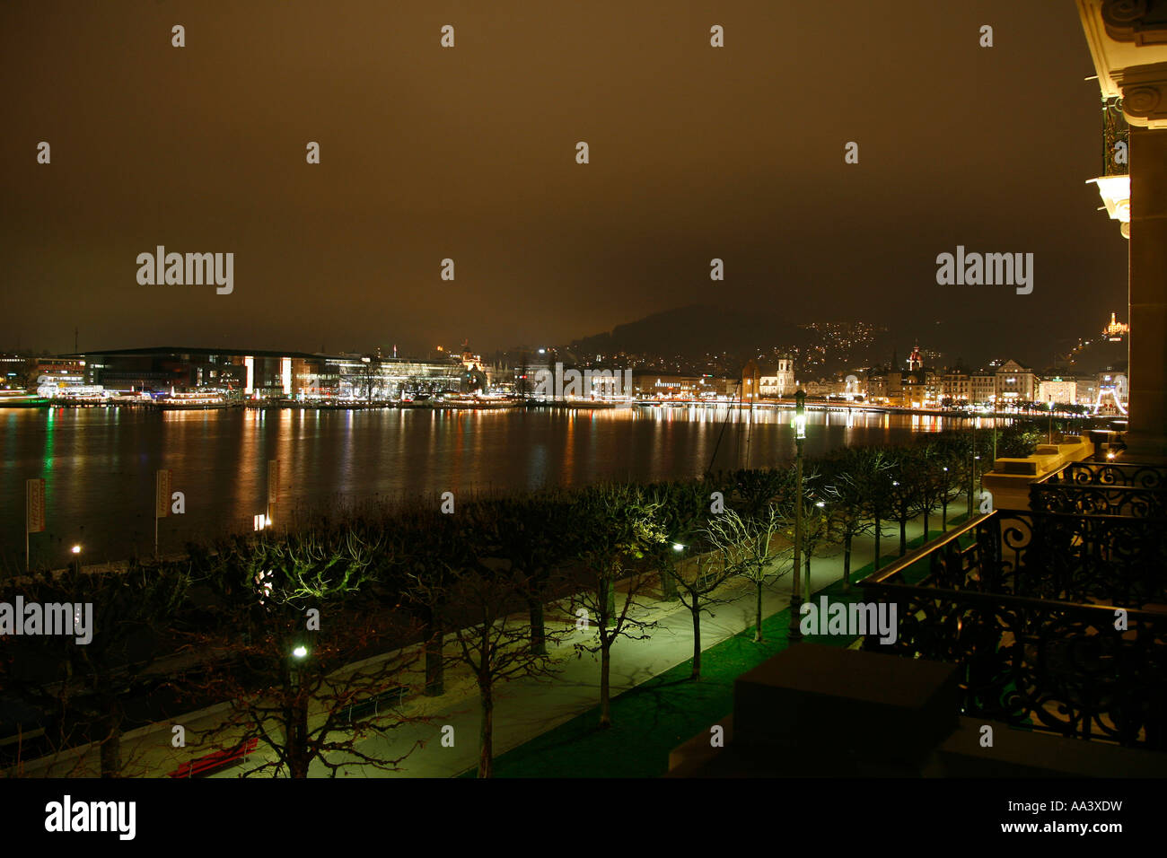 Lucern at Night Stock Photo - Alamy