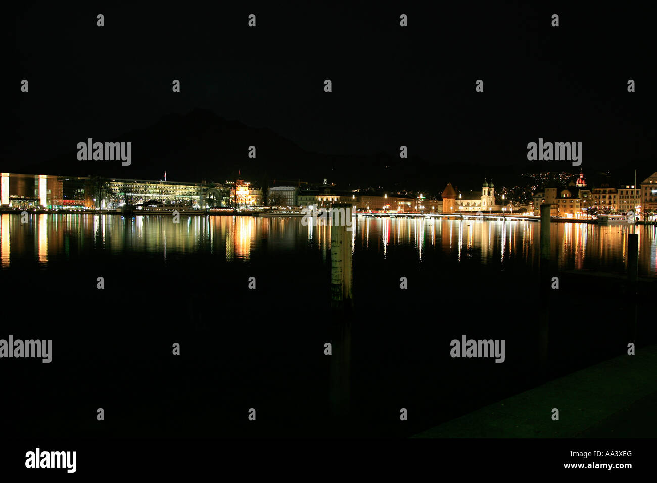 Lucern at Night Stock Photo - Alamy